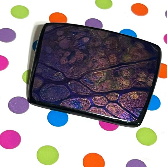 Vintage | Jewelry | Vintage Dichroic Glass Purple Geometric Shape ...